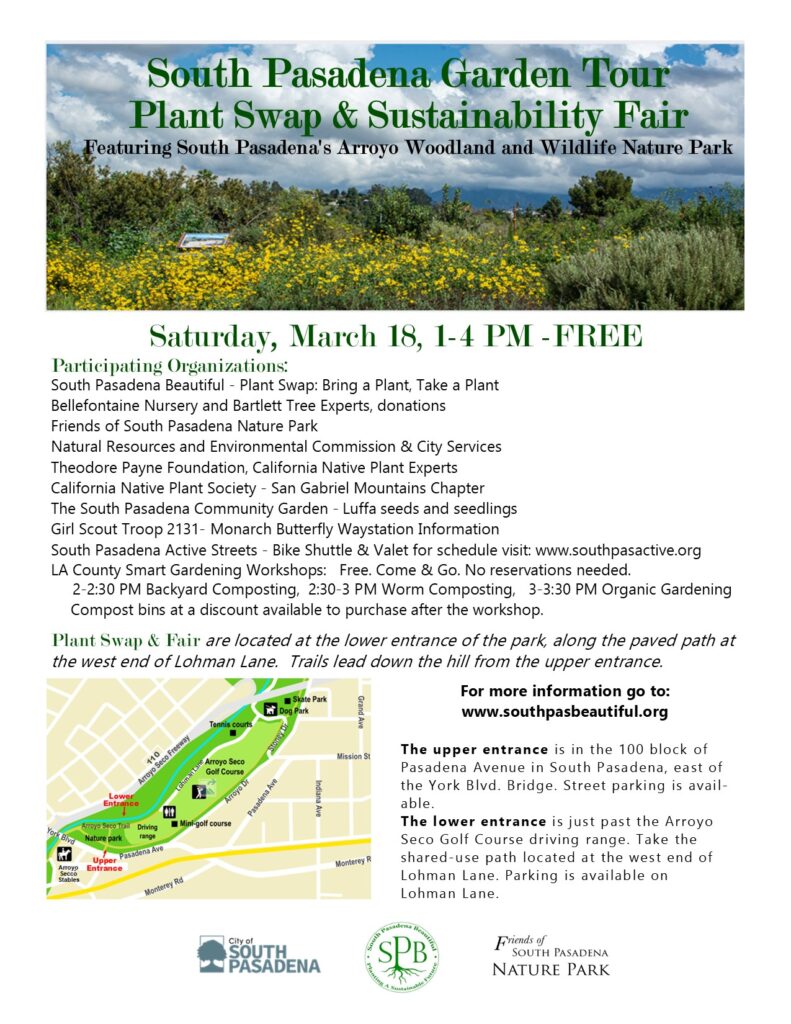 South Pasadena Garden Tour, Plant Swap and Sustainability Fair – South ...